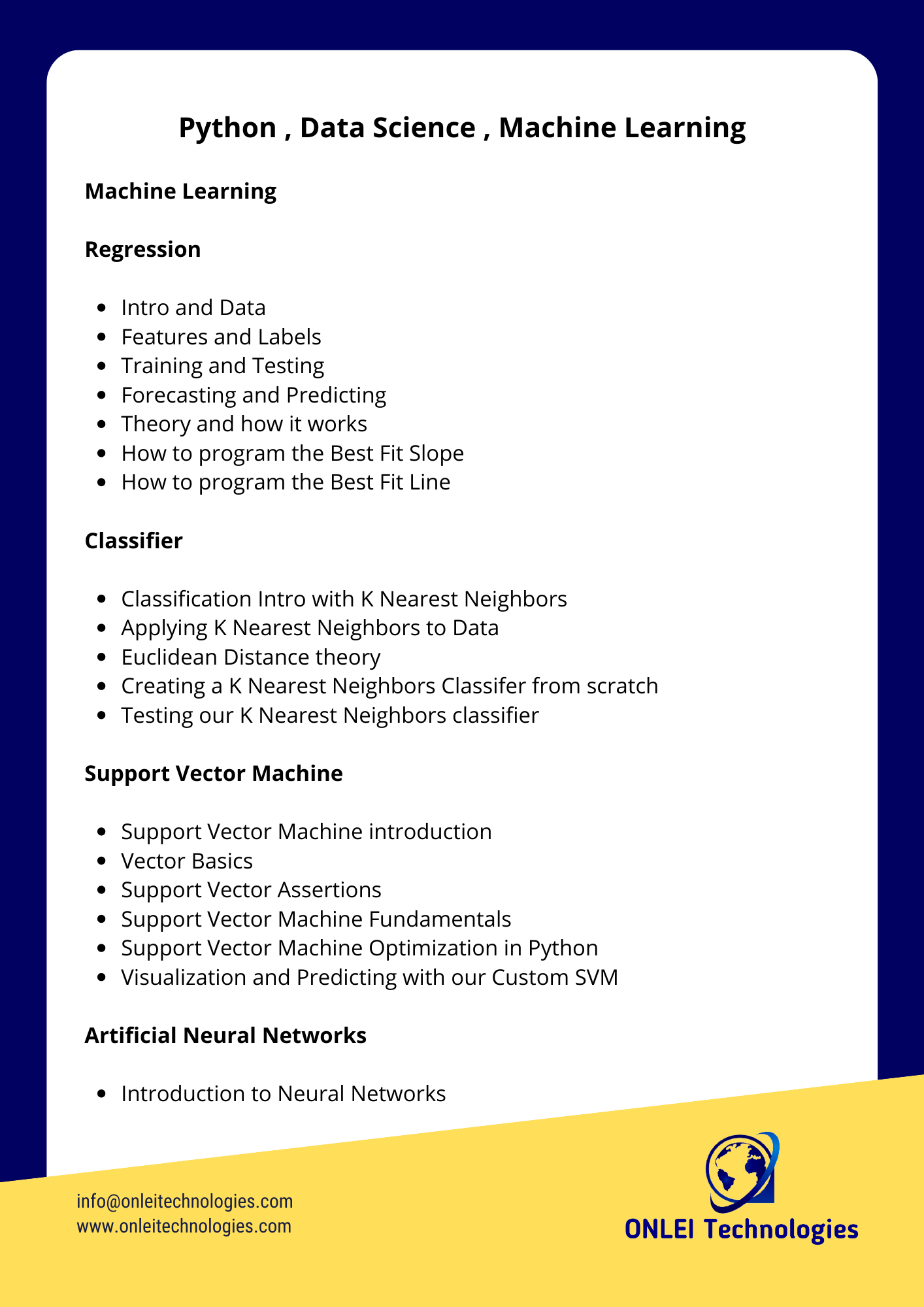 Data Science And Machine Learning Using Python Course Content 6475